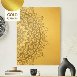 Bilderwelten Leinwandbild Mandala Illustration shabby beige wei&szlig;