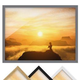 Bilderwelten Bild mit Rahmen - Querformat Yoga Meditation