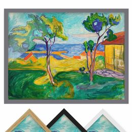 Bilderwelten Bild mit Rahmen - Querformat Edvard Munch - Der Garten
