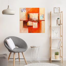 Bilderwelten Glasbild originell Abstrakt orange Glas Wandbild - Petra Sch&uuml;&szlig;ler - Shambala - Deko Wohnzimmer Schlafzimmer