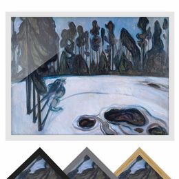 Bilderwelten Bild mit Rahmen - Querformat Edvard Munch - Sternennacht