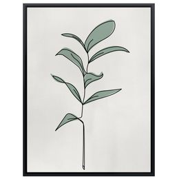 Bilderwelten Leinwandbild - Hochformat Zweig Line Art