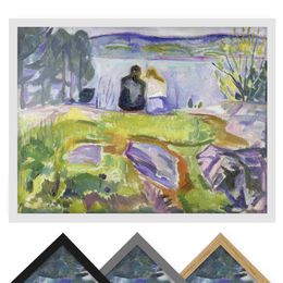 Bilderwelten Bild mit Rahmen originell einzigartig modern inkl. Rahmung - Edvard Munch - Fr&uuml;hling - Deko Wohnzimmer Schlafzimmer