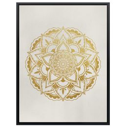 Bilderwelten Leinwandbild Mandala Illustration Ornament wei&szlig; gold