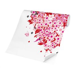 Bilderwelten Mustertapete Floral Retro Heart