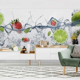 Bilderwelten Fototapete Kulinarisch Motiv Wandtapete weiss - Frucht Cocktail - Obst K&uuml;che