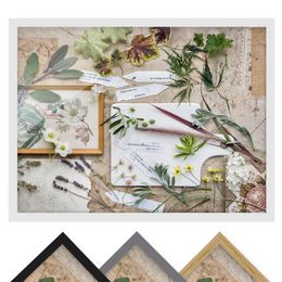 Bilderwelten Bild mit Rahmen - Querformat Blumen und Gartenkr&auml;uter Vintage
