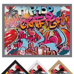 Bilderwelten Bild mit Rahmen - Querformat HipHop Graffiti