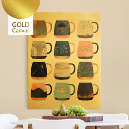 Bilderwelten Leinwandbild - Hochformat Lieblingstassen mit Gold
