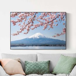 Bilderwelten Akustik-Wechselbild Kirschbl&uuml;ten mit Berg Fuji