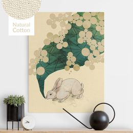 Bilderwelten Leinwandbild - Hochformat Illustration Hase mit Punkten und Dreiecken