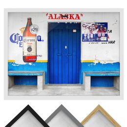 Bilderwelten Bild mit Rahmen - Querformat ALASKA Blue Bar