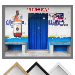 Bilderwelten Bild mit Rahmen - Querformat ALASKA Blue Bar