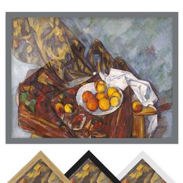 Bilderwelten Bild mit Rahmen - Querformat Paul C&eacute;zanne - Stillleben Fr&uuml;chte