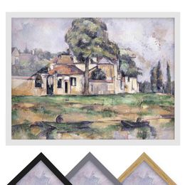 Bilderwelten Bild mit Rahmen - Querformat Paul C&eacute;zanne - Ufer der Marne