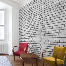 Bilderwelten Fototapete Backstein Mauer Wei&szlig;