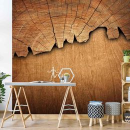 Bilderwelten Fototapete Vliestapete modern Holzoptik einzigartig - Holzstruktur II - Deko Wohnzimmer Schlafzimmer