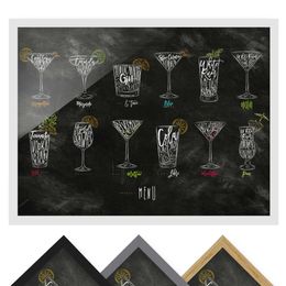 Bilderwelten Bild mit Rahmen - Querformat Cocktail Menu
