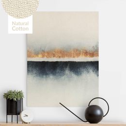 Bilderwelten Leinwandbild - Hochformat Goldener Horizont Aquarell