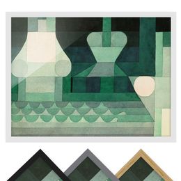 Bilderwelten Bild mit Rahmen originell grau Abstrakt inkl. Rahmung - Paul Klee - Schleusen - Deko Wohnzimmer Schlafzimmer