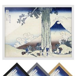 Bilderwelten Bild mit Rahmen - Querformat Katsushika Hokusai - Mishima Pass in der Provinz Kai
