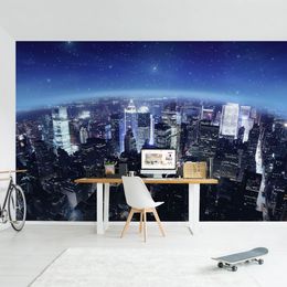 Bilderwelten Fototapete Stadt modern Wandtapete violett - Illuminated New York - New York Wohnzimmer Schlafzimmer