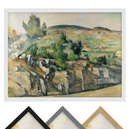 Bilderwelten Bild mit Rahmen Natur gr&uuml;n modern inkl. Rahmung - Paul C&eacute;zanne - H&uuml;gelige Landschaft - Landschaft Wohnzimmer Schlafzimmer