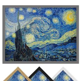 Bilderwelten Bild mit Rahmen - Querformat Vincent van Gogh - Sternennacht