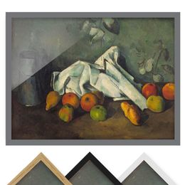 Bilderwelten Bild mit Rahmen - Querformat Paul C&eacute;zanne - Milchkanne und &Auml;pfel