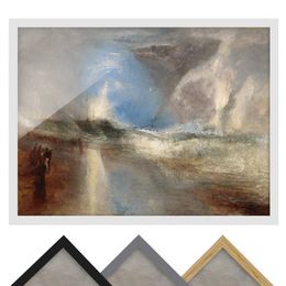 Bilderwelten Bild mit Rahmen Strand grau modern inkl. Rahmung - William Turner - Raketen - Landschaft Wohnzimmer Schlafzimmer