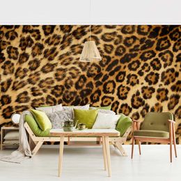 Bilderwelten Mustertapete Tiere modern Wandtapete gelb - Jaguar Skin - Deko Wohnzimmer Schlafzimmer