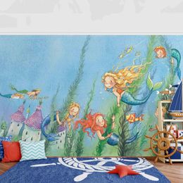 Bilderwelten Tapete - Fototapete Kinderzimmer M&auml;dchen Unterwasserwelt - Matilda die kleine Meerjungfrau - Die Meerjungfrauenprinzessin - M&auml;dchenzimmer