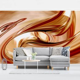 Bilderwelten Fototapete Vliestapete Abstrakt 3D-Effekt orange - Mandalay - Deko Wohnzimmer Schlafzimmer