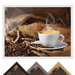 Bilderwelten Bild mit Rahmen - Querformat Kaffee am Morgen