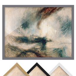 Bilderwelten Bild mit Rahmen - Querformat William Turner - Schneesturm &uuml;ber Meer