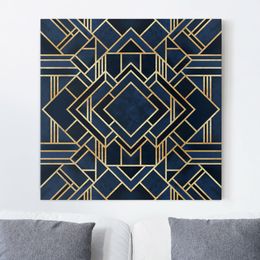 Bilderwelten Leinwandbild - Quadrat Art Deco Gold