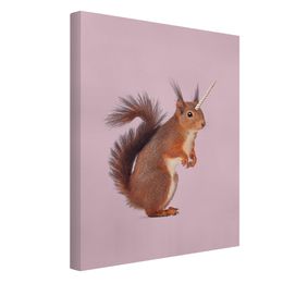 Bilderwelten Leinwandbild Jonas Loose Kinderzimmer Pop Art Tiere Einh&ouml;rnchen - Leinwanddruck Hochformat - Wandbild S-XXL - Babyzimmer Kleinkindzimmer
