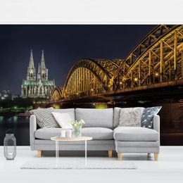 Bilderwelten Fototapete Stadt Motiv Wandtapete schwarz - K&ouml;lner Dom - K&ouml;ln Wohnzimmer Schlafzimmer