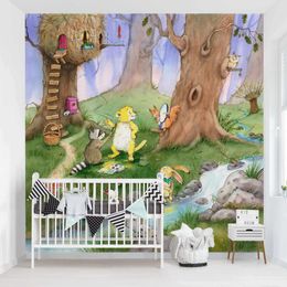 Bilderwelten Tapete - Fototapete Kinderzimmer Waldtapete - Babyzimmer Kleiner Tiger Ohne Streifen - Kindertapete Jungen M&auml;dchen Babyzimmer