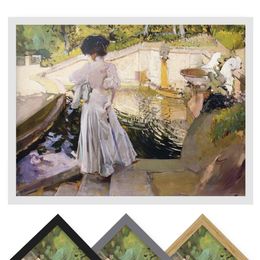 Bilderwelten Bild mit Rahmen - Querformat Joaquin Sorolla - Maria sieht den Fischen zu