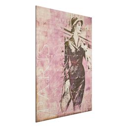Bilderwelten Alu-Dibond Outdoor Bild Vintage Collage - Pariserin