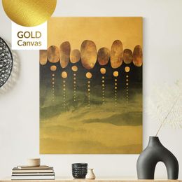 Bilderwelten Leinwandbild - Hochformat Abstrakte goldene Steine