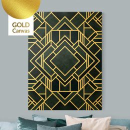 Bilderwelten Leinwandbild - Hochformat Art Deco Gold