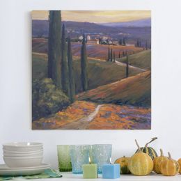 Bilderwelten Leinwandbild - Quadrat Landschaft am Nachmittag I