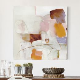 Bilderwelten Leinwandbild originell Abstrakt Aquarell orange - Ravel I - Wandbild XXL Wohnzimmer Schlafzimmer