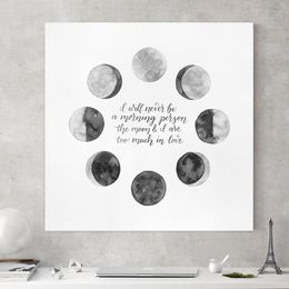 Bilderwelten Leinwandbild - Quadrat Ode an den Mond - Liebe