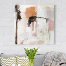 Bilderwelten Leinwandbild originell Abstrakt Aquarell orange - Ravel II - Wandbild XXL Wohnzimmer Schlafzimmer