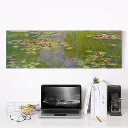 Bilderwelten Leinwandbild - Panorama Claude Monet - Gr&uuml;ne Seerosen