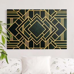 Bilderwelten Leinwandbild - Querformat Art Deco Gold