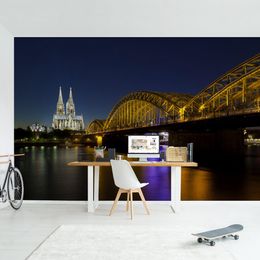 Bilderwelten Fototapete K&ouml;ln bei Nacht